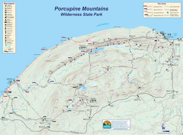 Porcupine Mountains Wilderness State Park Trail Map