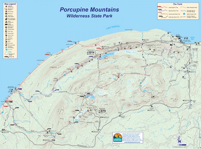 Porcupine Mountains Wilderness State Park Trail Map